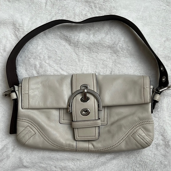Coach | Bags | Coach Neutral Small Leather Shoulder Bag | Poshmark